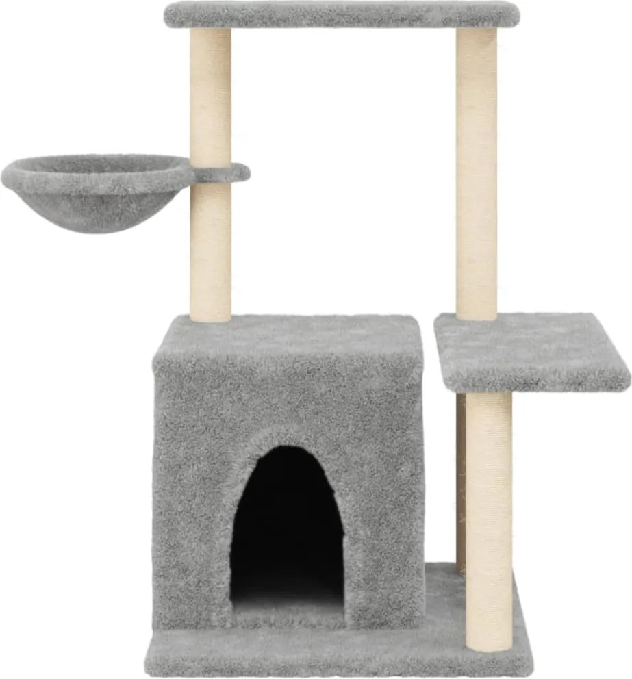 Škrabadlo pro kočky se sisalovými sloupky světle šedé 83 cm 172110