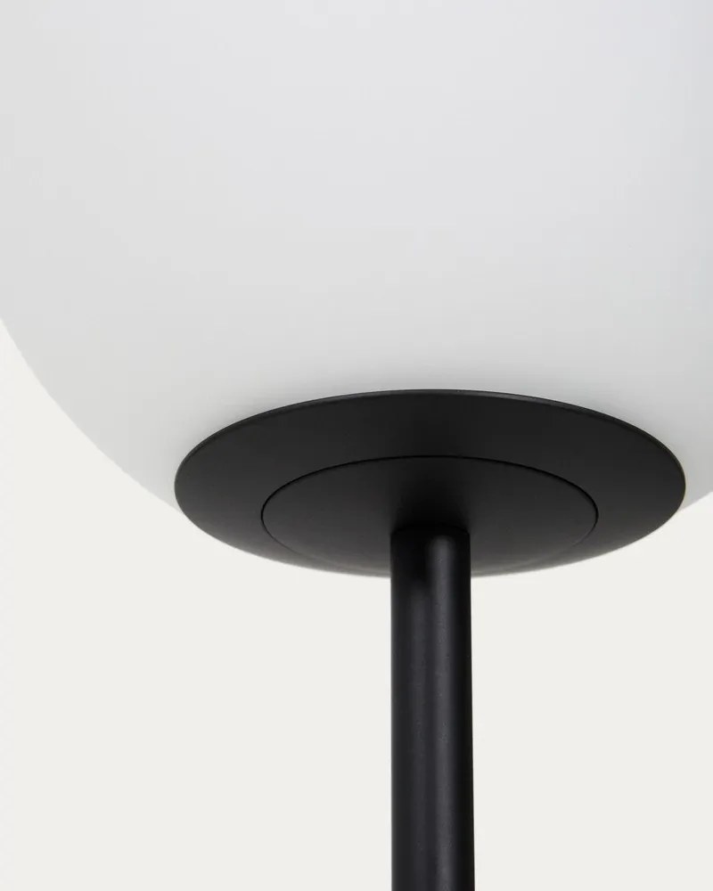 Bílá/černá stojací lampa se skleněným stínidlem (výška 155 cm) Brisia – Kave Home