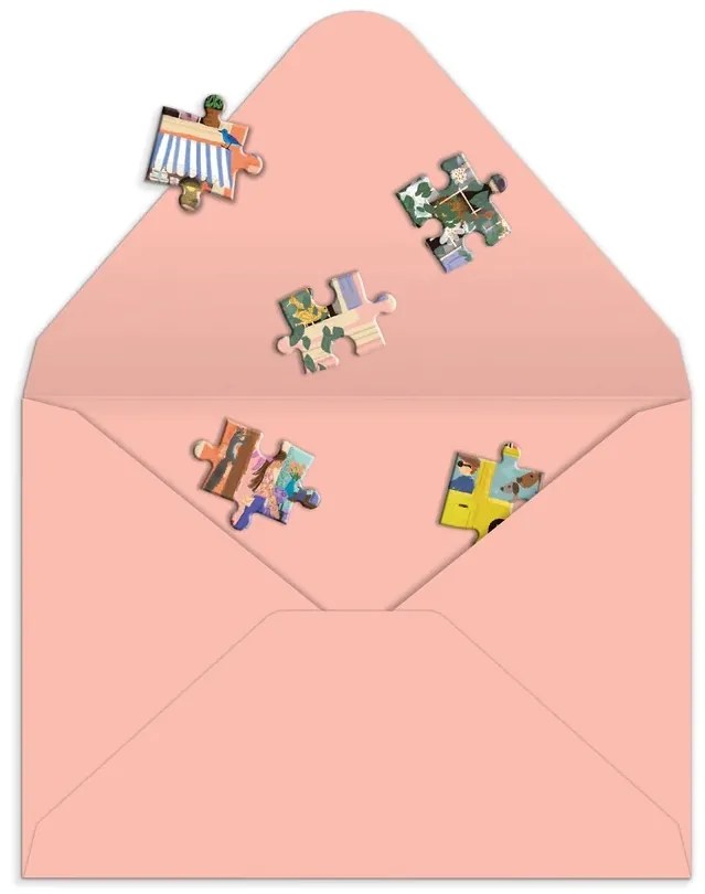 Galison Puzzle Přáníčko pozdravy z jarní ulice 60 dílků