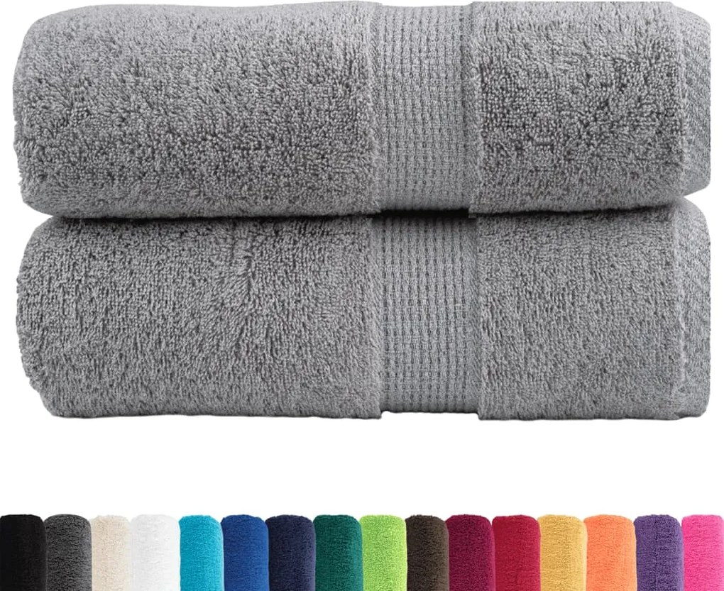 Prémiové ručníky pro hosty SOLUND 2 ks šedé 30x50 cm 600 g/m² 137302
