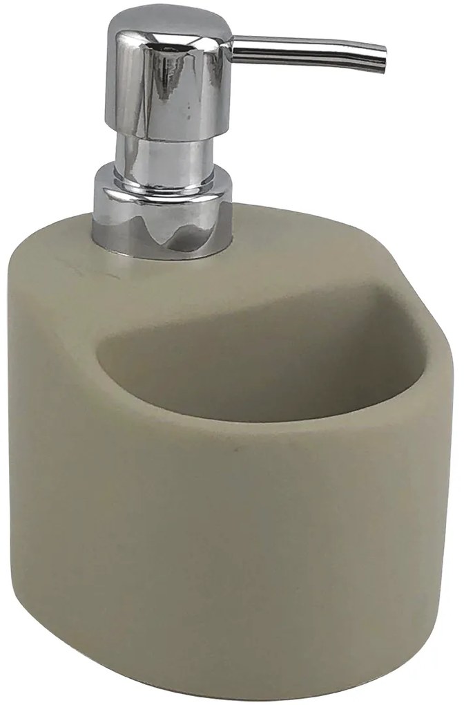 Kuchinox Yogo, keramický dávkovač saponátu 330ml na postavení, béžová-chromová, LAV-AMP_4M2M