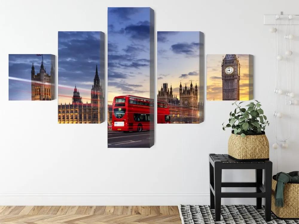 Vícedílný obraz Panorama Westminster A Big Ben, Londýn Nedostatek Nedostatek Přírodní plátno 150x90