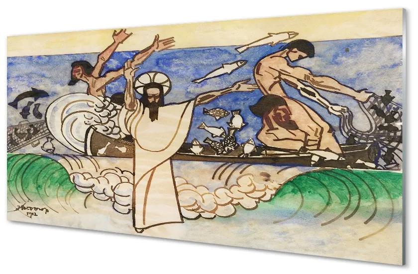 Obraz na skle Ježíšovo skica sea 125x50 cm