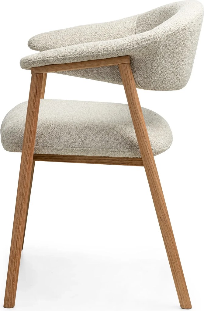 Designová jídelní židle Capri z masivu béžová/dub