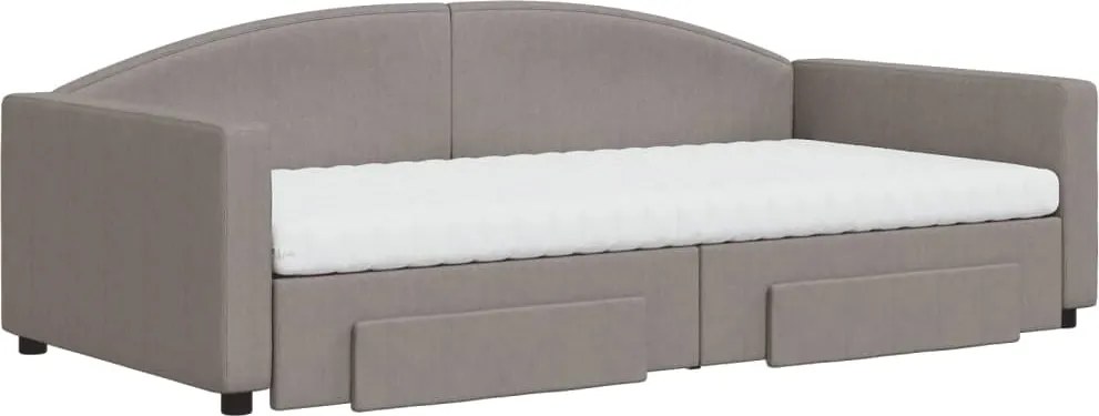 Válenda s přistýlkou a zásuvkami taupe 100 x 200 cm textil 3197250