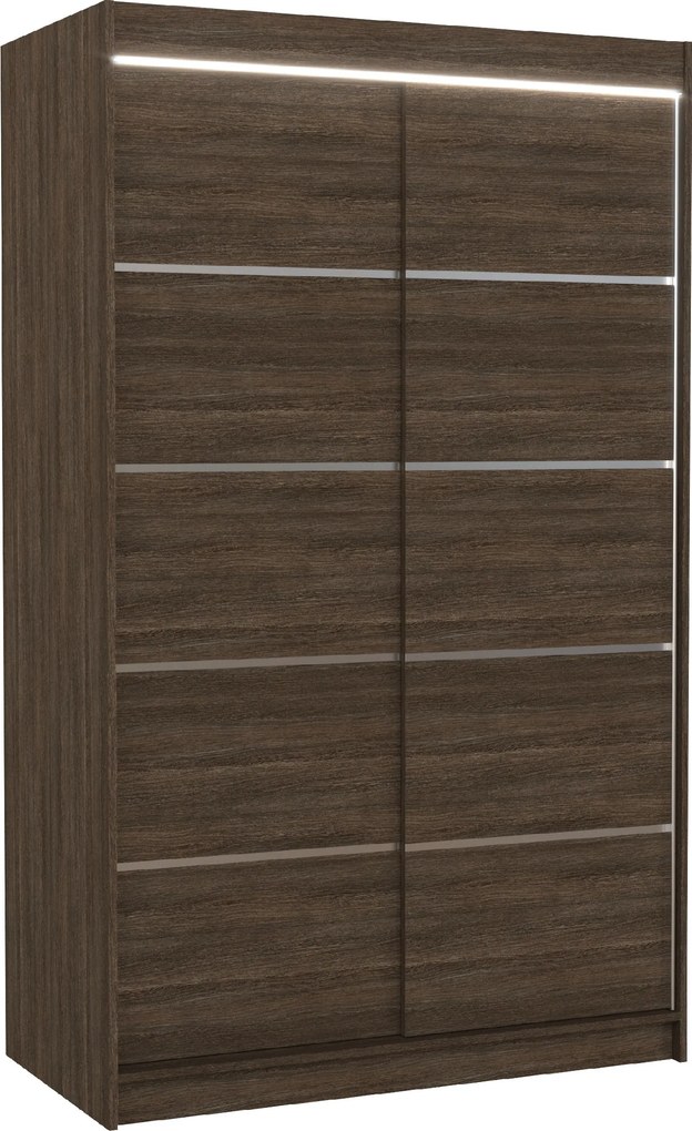 ADRK Furniture Posuvná skříň s LED osvětlením BENISSO 120 ADRK-SW-BEN-CH-120+L