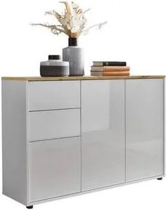 XXXLutz KOMODA, bílá, vysoce lesklá bílá, 105,5/73/33 cm MID.YOU - Široké komody - 001067000802