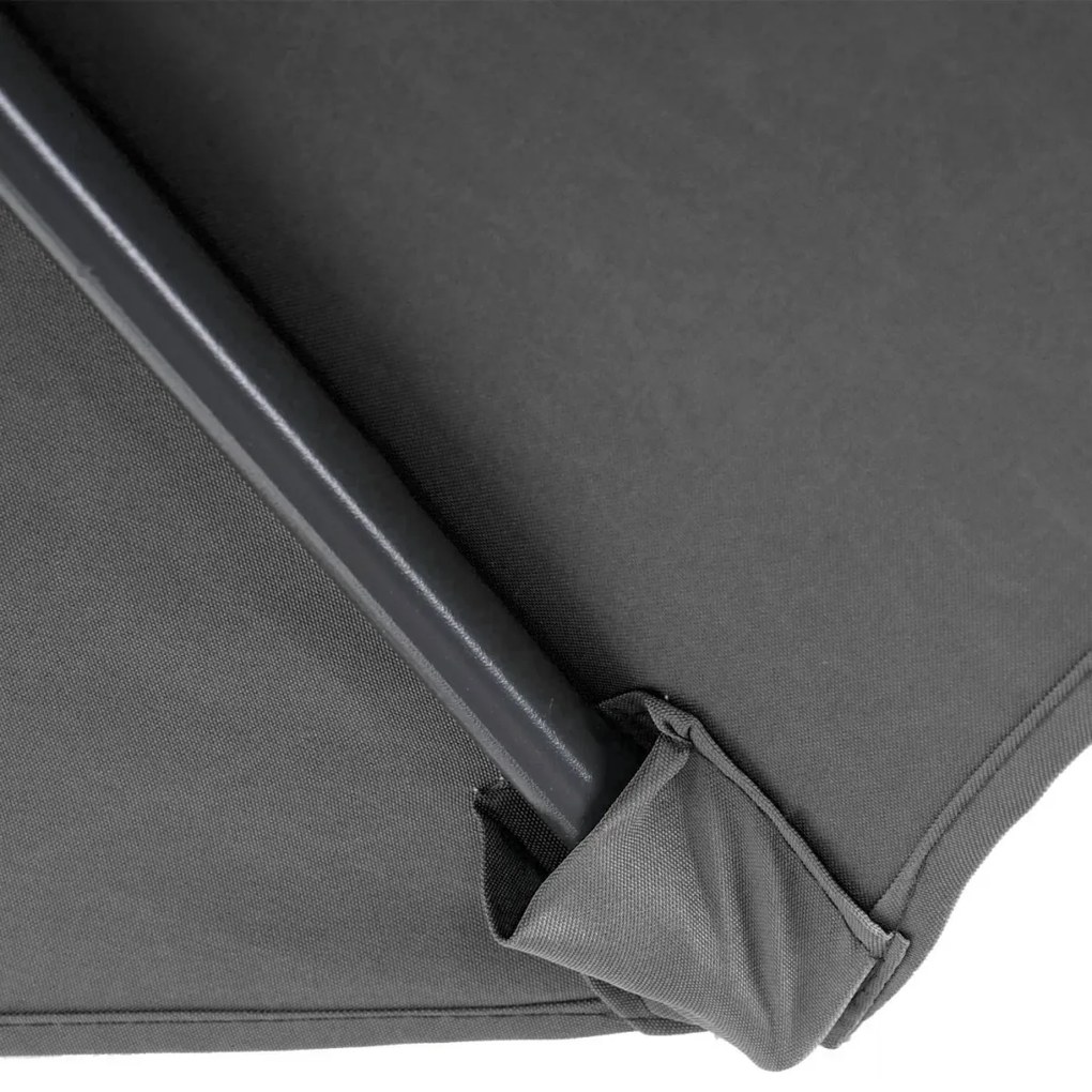 Slunečník Acerra Ø 3m bez zátěže - polyester/ocel - šedá