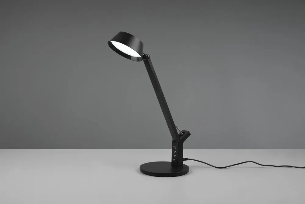 Matně černá LED stmívatelná stolní lampa (výška 40 cm) Ava – Trio