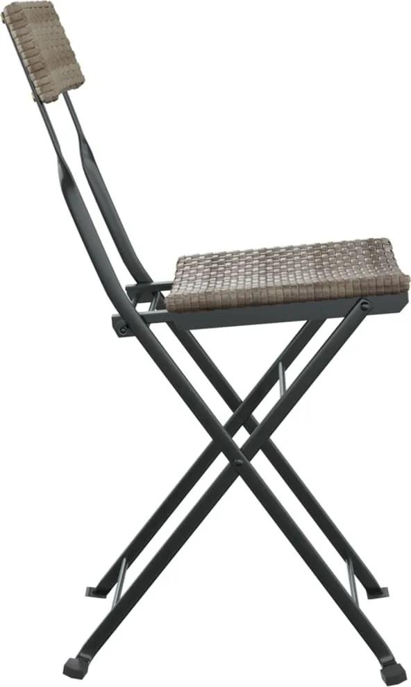 vidaXL Skládací bistro židle 2 ks polyratan a ocel [319988] Barva: Černá