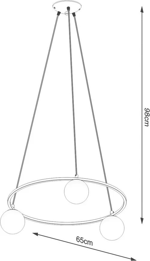 Bílé/černé závěsné svítidlo se skleněným stínidlem Umerta – Sollux