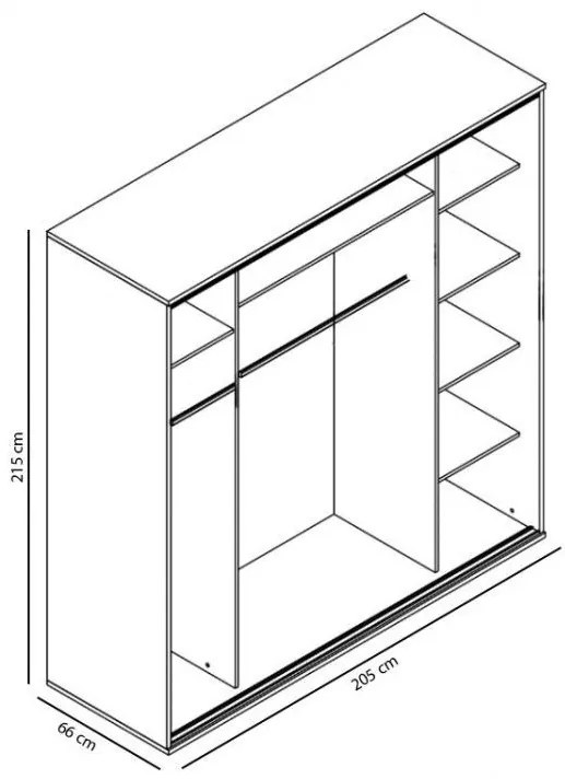 Šatní skříň PEM 205 mramor 4