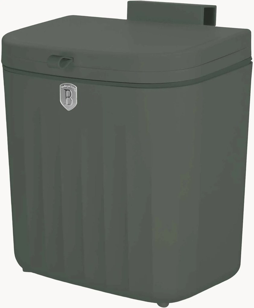 Závěsný kuchyňský odpadkový koš Matte Green, 7 l