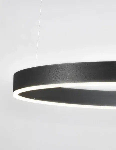 LED lustr Motif 80 černé stmívatelné