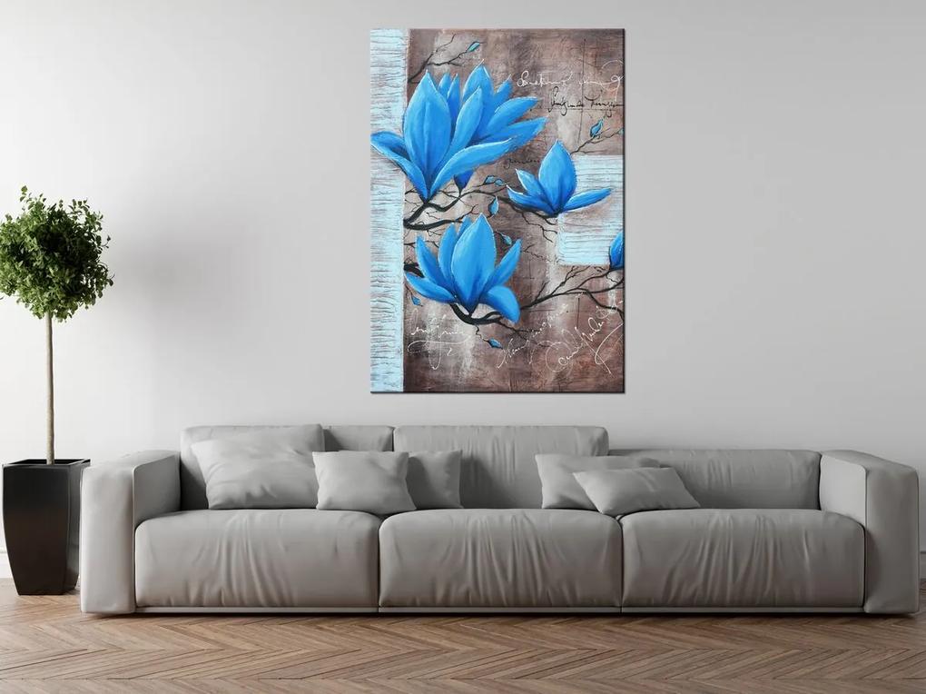 Gario Ručně malovaný obraz Nádherná modrá magnolie Rozměry: 100 x 70 cm