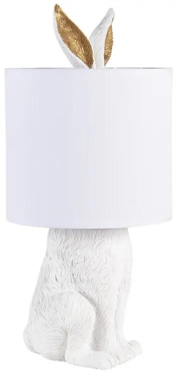 Bílá stolní lampa králík s bílým stínidlem Konijn