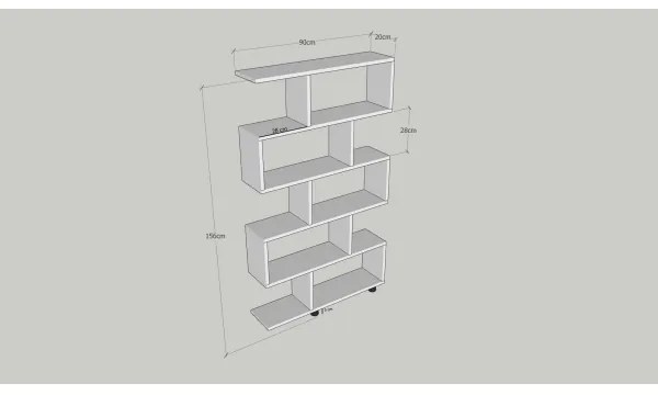 Knihovna ELIF 156x90 cm bílá