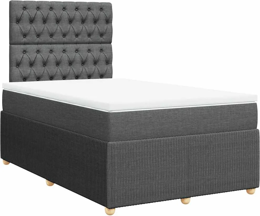 Box spring postel s matrací tmavě šedá 120x200 cm textil 3292031