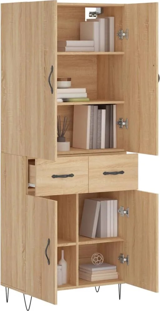 Skříň highboard dub sonoma 69,5 x 34 x 180 cm kompozitní dřevo 3198180