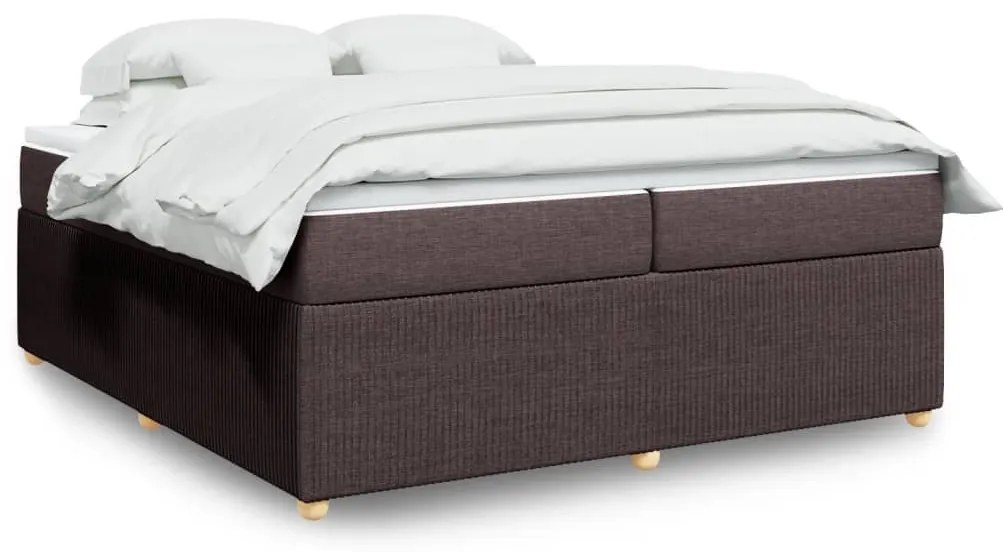 Box spring postel s matrací tmavě hnědá 200x200 cm textil