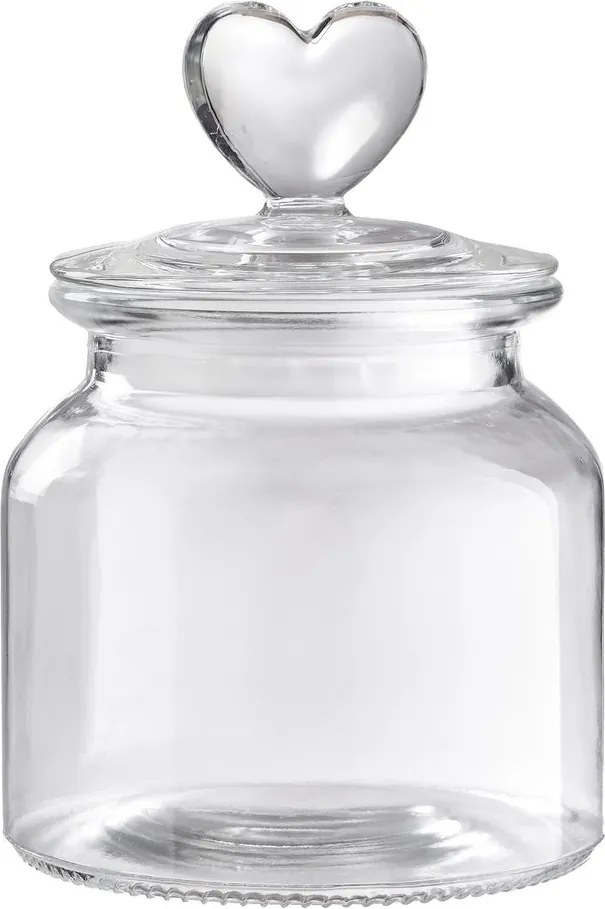 SWEET HEART Dóza skleněná srdce 650 ml