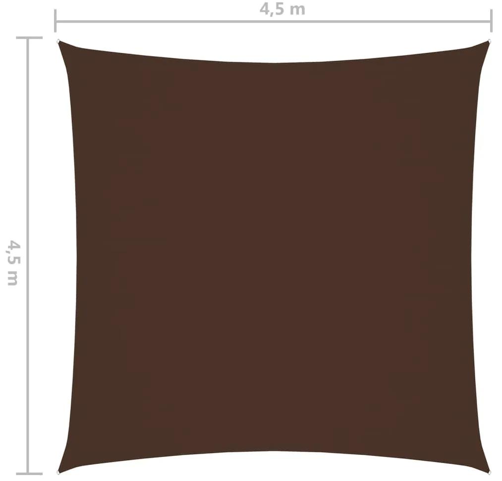 vidaXL Stínící plachta oxfordská látka čtvercová 4,5 x 4,5 m hnědá