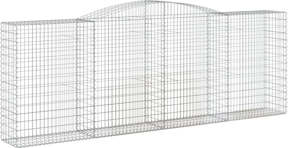 Klenuté gabionové koše 8 ks 400x50x140/160cm pozinkované železo 3147028