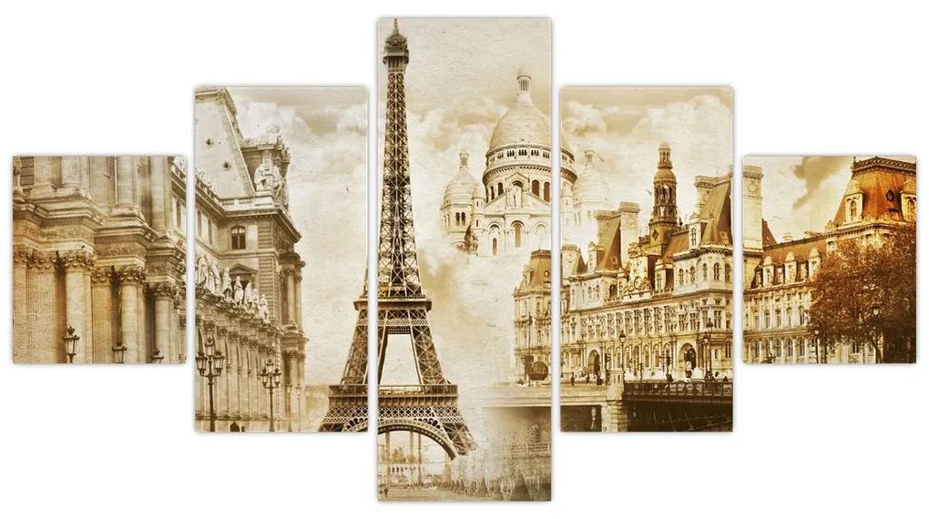 Obraz - Pařížské památky (125x70 cm)