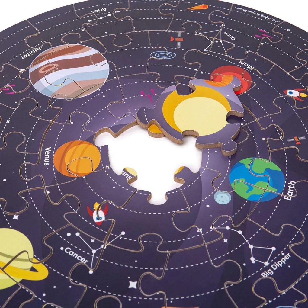 Kulaté podlahové puzzle SOLAR fialové