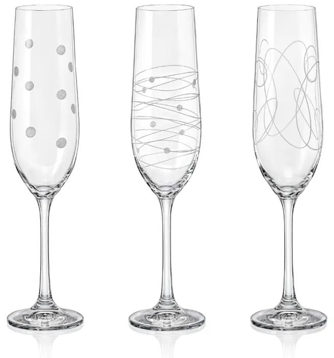 Crystalex Sklenice na šampaňské Viola Elements 190 ml, 6 ks (mix dekorů)