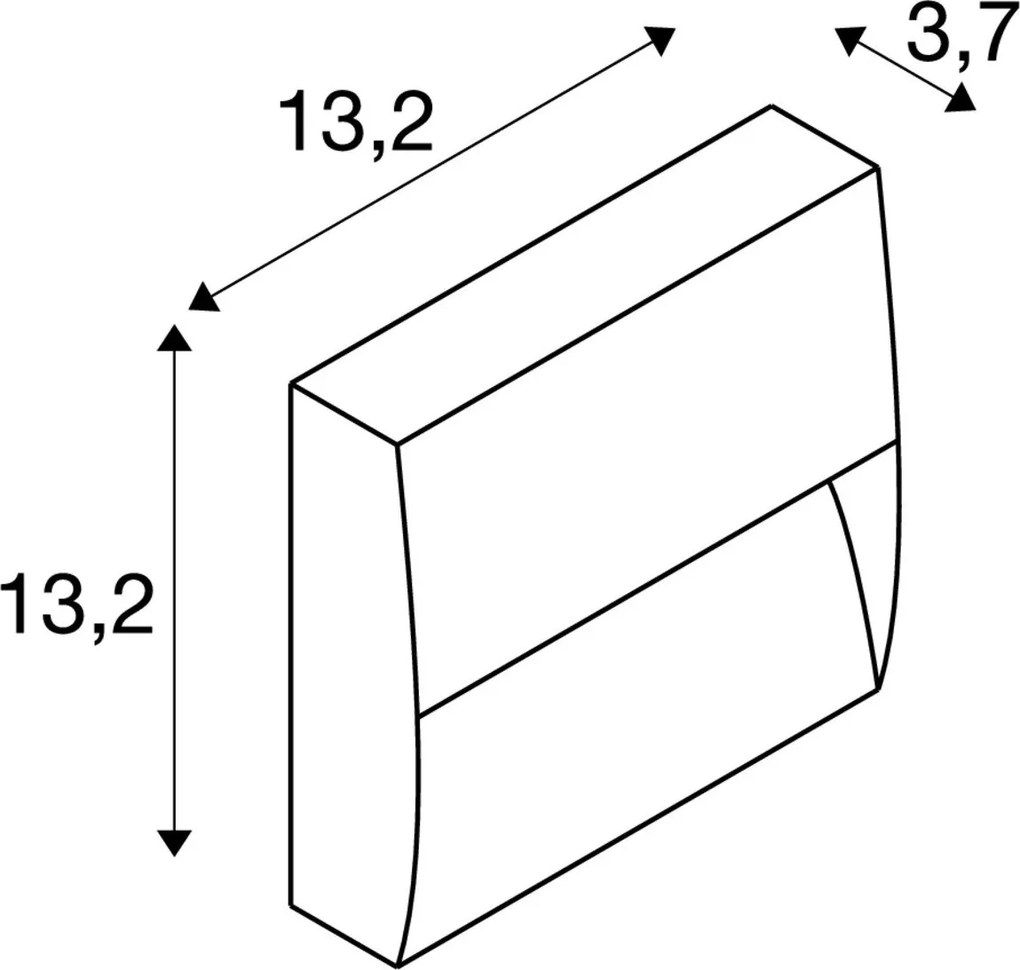 LA 1002869 DOWNUNDER OUT square WL, Outdoor, nástěnné vestavné LED svítidlo, antracitové, 3000K - BIG WHITE (SLV)