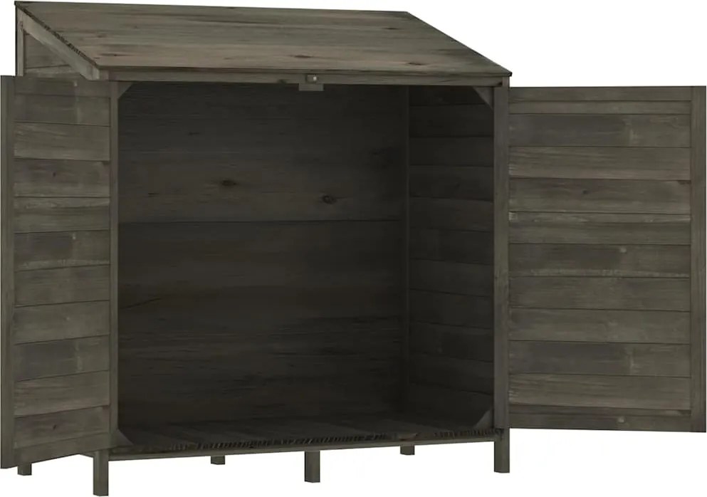 Zahradní kůlna antracitová 102x52x112 cm masivní jedlové dřevo 152184