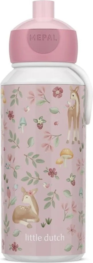 Světle růžová plastová dětská lahev 400 ml Fairy Garden – Mepal
