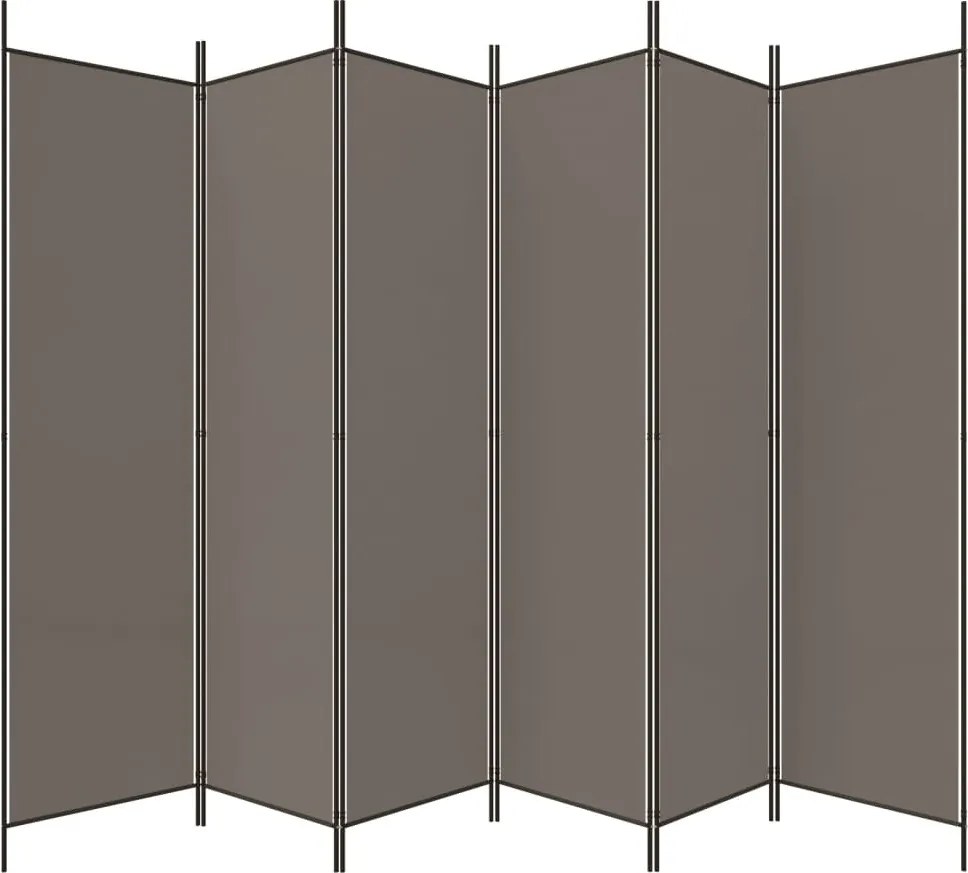 vidaXL 6dílný paraván 300 x 220 cm textil [350206] Barva: antracitová
