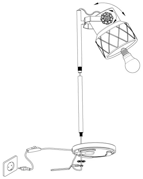 Eglo 39857 - Stolní lampa HILCOTT 1xE27/40W/230V