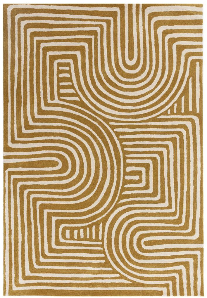 Tribeca Design Kusový koberec Jigsaw Curve Ochre Rozměry: 200x290 cm