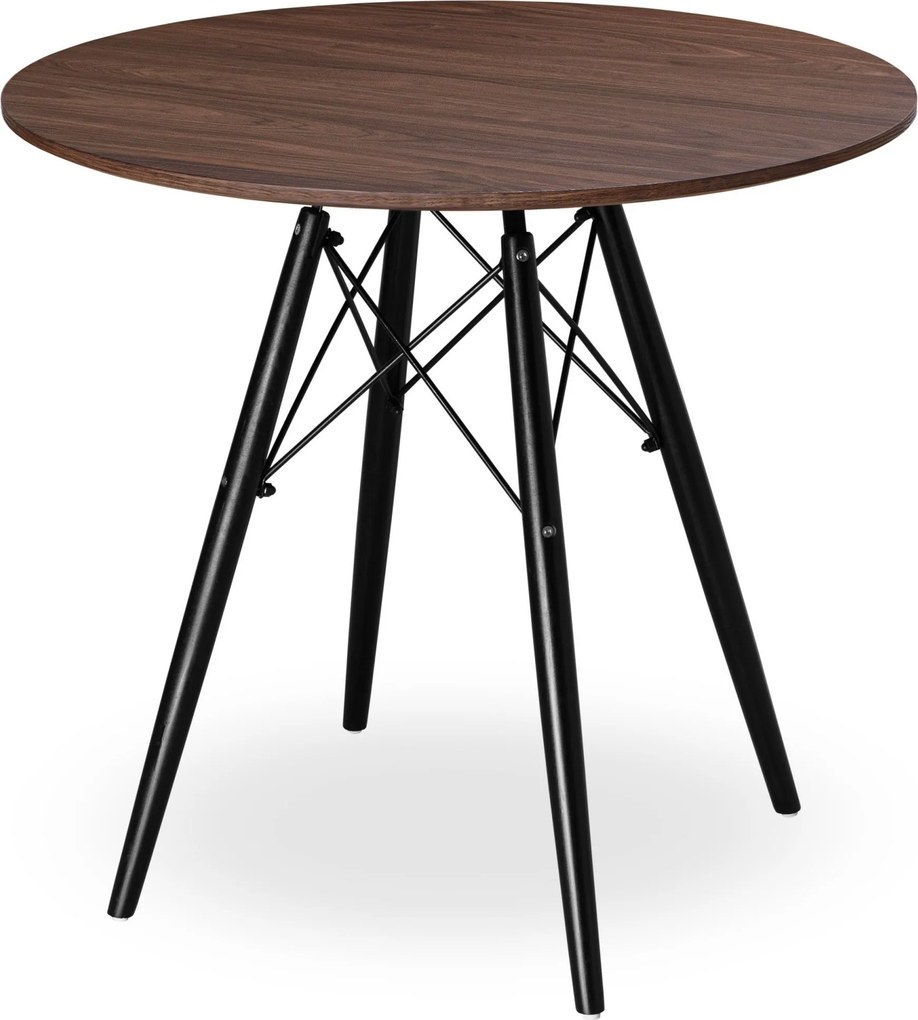 Jídelní stůl PARIS BLACK 80 cm - jasan/černý