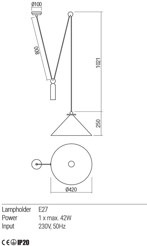 Redo Závěsná lampa Kalimba Barva: Černá