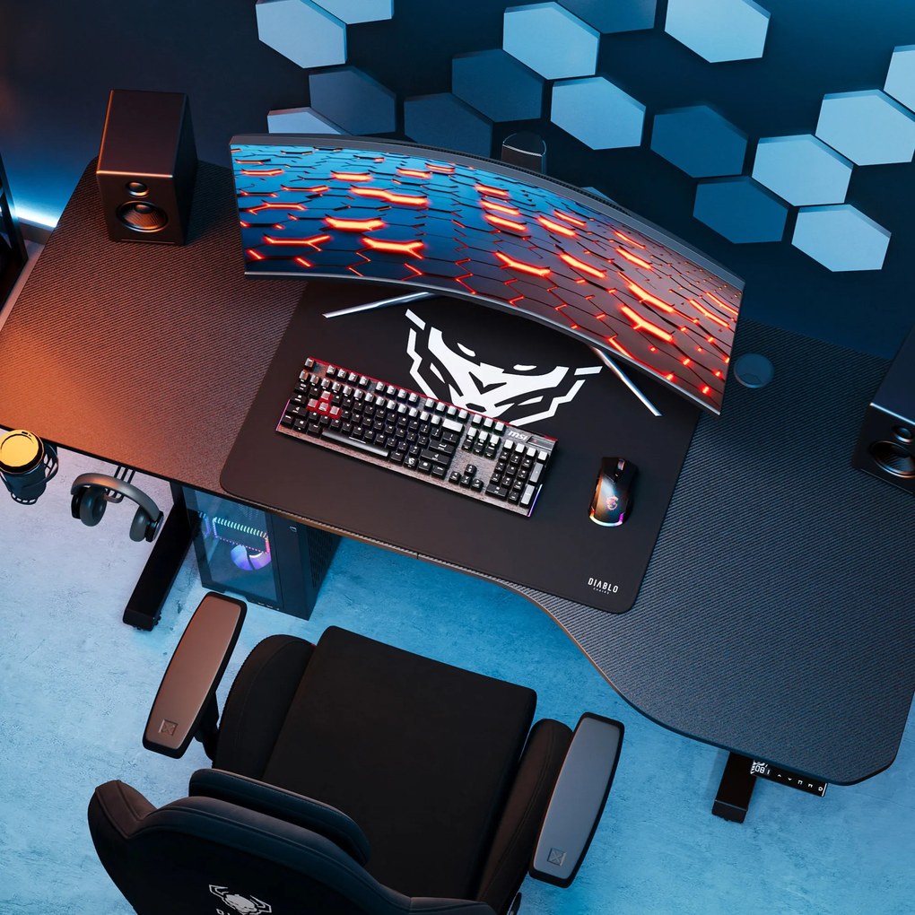 Elektricky výškově nastavitelný stůl 160 cm černý: Diablo X-Tensio 1600