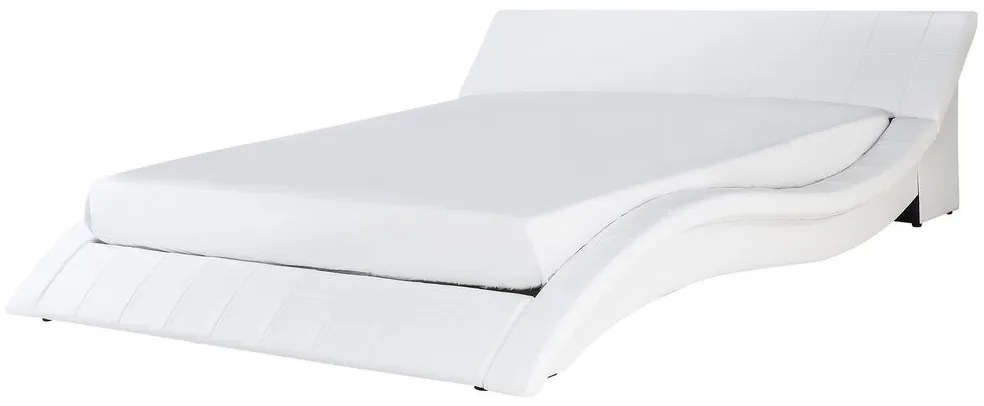 Bílá kožená postel 180x200 cm VICHY Beliani
