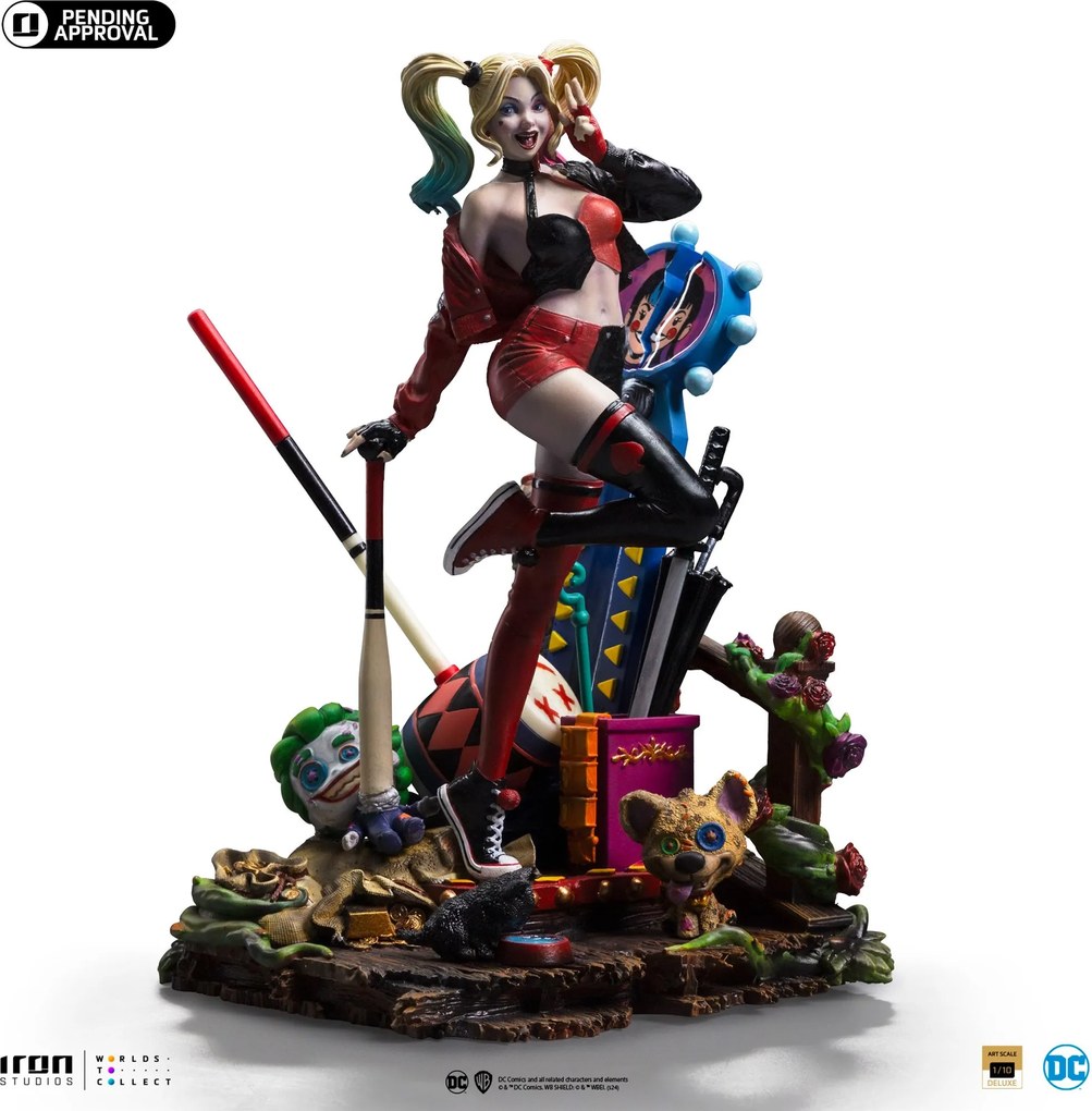 Figurka dc comics - gotham city cirens - harley quinn deluxe - art scale 1/10