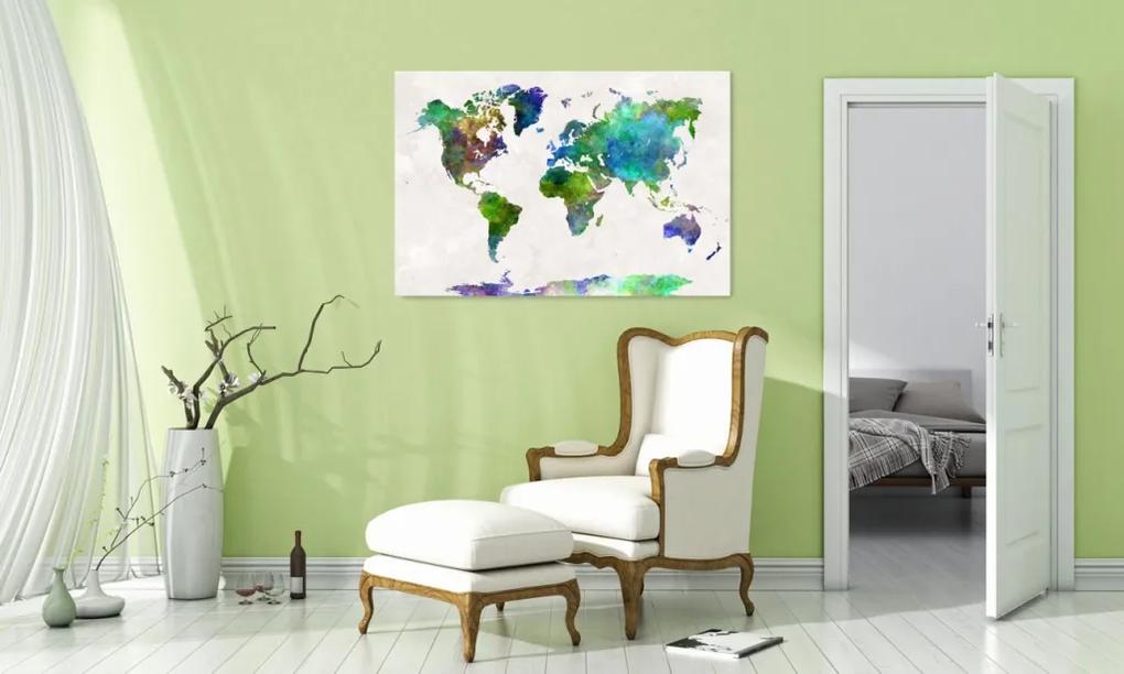 Malvis ® Obraz na plátně Mapa na akvarelu Velikost: 60x40 cm