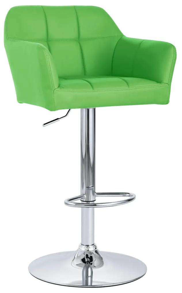 249759 vidaXL Barová židle s područkami zelená umělá kůže