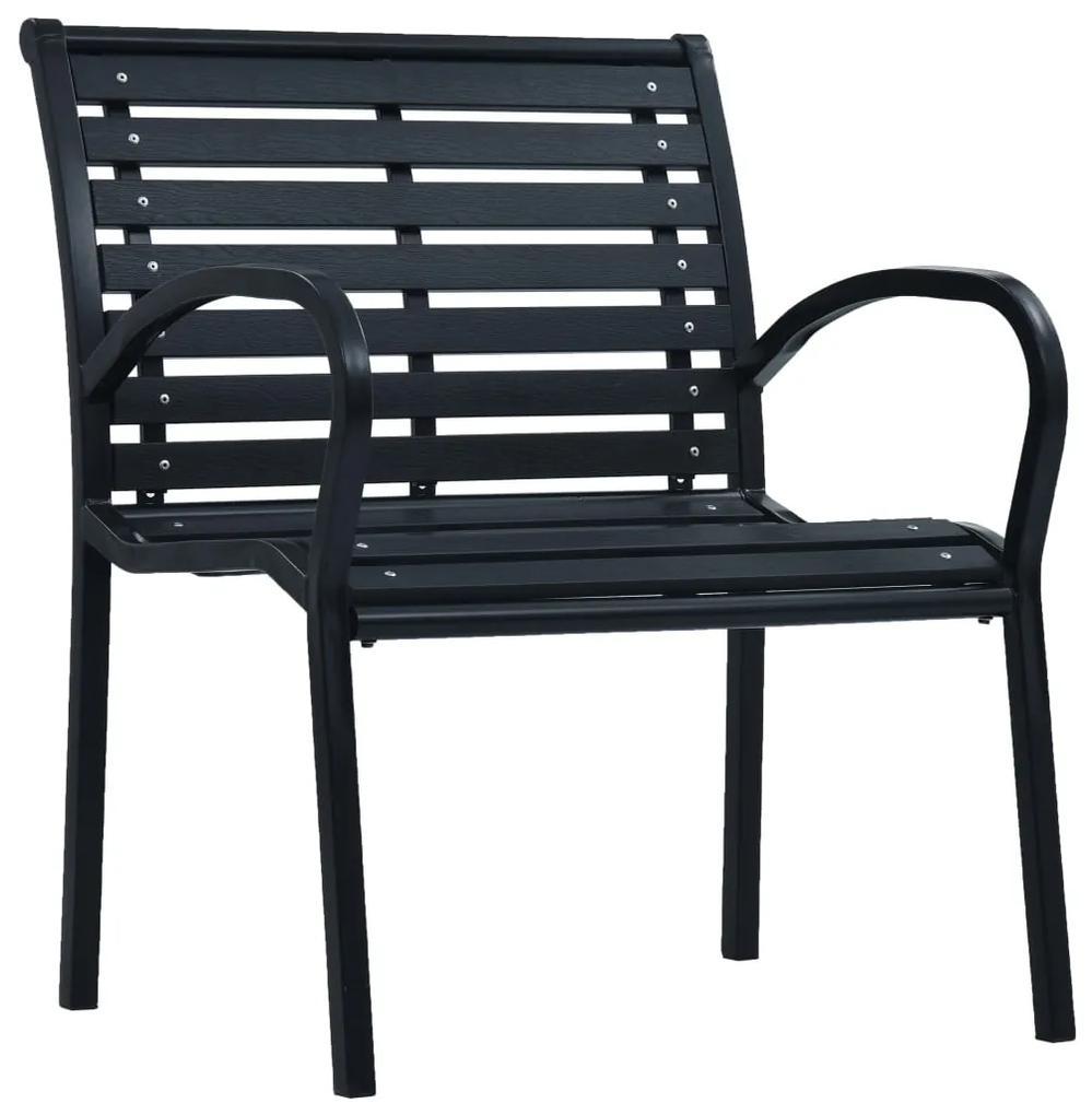 Zahradní židle 2 ks černé ocel a WPC - Default Title