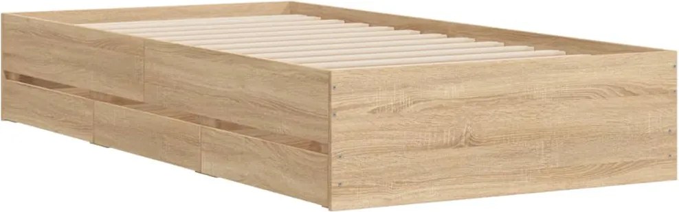 Rám postele se zásuvkami dub sonoma 100x200 cm kompozitní dřevo 3207289