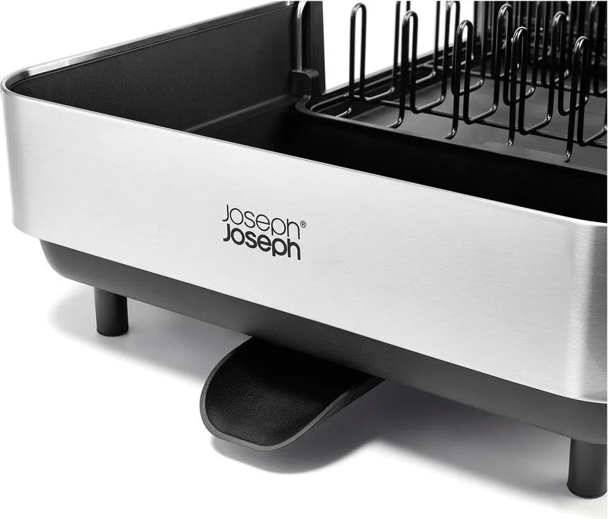 Černý nastavitelný plastový odkapávač 35,5x38 cm Extend Steel Plus – Joseph Joseph
