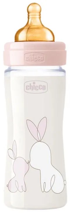 CHICCO Láhev kojenecká sklo Original Touch latex 240 ml dívka