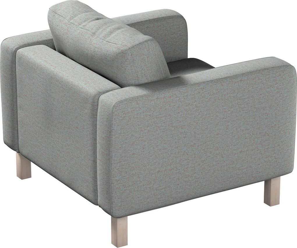 Potah na křeslo IKEA Karlstad, krátký barva modrá látka pletený vzor