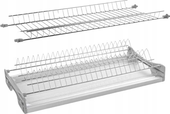 Odkapávač Na Nádobí Do Skříně 60 CM 600 MM Dvouúrovňový Gtv Chrom