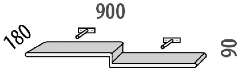 Police S&F 90 levá Domestav F141 Materiál: Buk cink, Barevne provedení: Moření